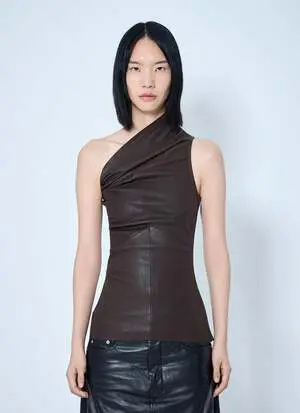 Rick Owens Athena One-shoulder Tank Top - Brown