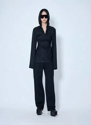 Rick Owens Laura Satin Wrap Top