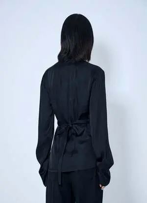 Rick Owens Laura Satin Wrap Top