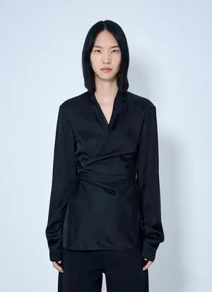 Rick Owens Laura Satin Wrap Top