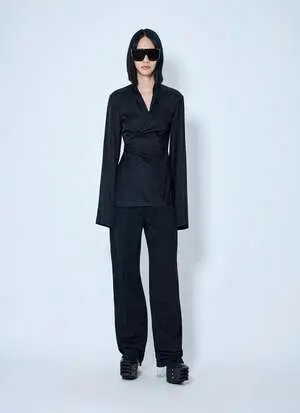 Rick Owens Laura Satin Wrap Top