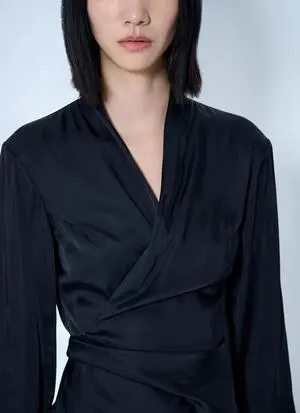 Rick Owens Laura Satin Wrap Top