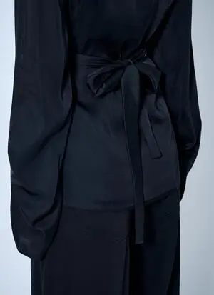 Rick Owens Laura Satin Wrap Top