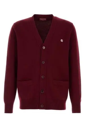 Gucci Burgundy Wool Blend Cardigan - Red