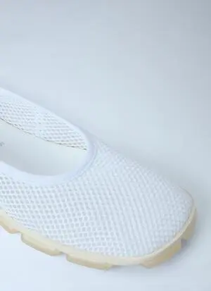 Miu Miu Mesh Slip-on Flats - White