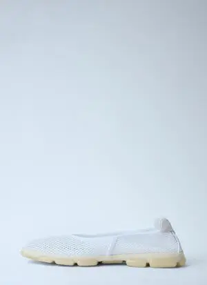 Miu Miu Mesh Slip-on Flats - White
