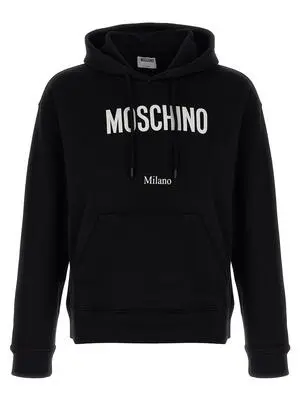 Moschino Logo Print Hoodie - Black