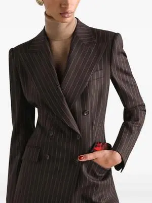 Dolce & Gabbana Double-breasted Pinstripe Wool Turlingon Blazer - Multicolor