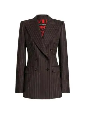 Dolce & Gabbana Double-breasted Pinstripe Wool Turlingon Blazer - Multicolor