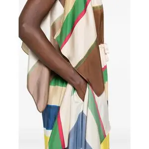 Fendi Striped Silk Jumpsuit - Cream