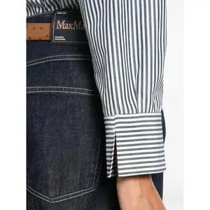 Max Mara Striped Cotton Shirt - Green