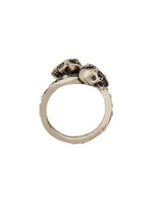 Alexander McQueen Anello Twin Skull