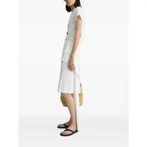 TOTEME Knee-length Wrap-around Pleated Shorts - White