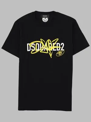 Dsquared2 T-shirt Con Stampa E Logo - Black