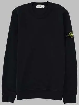 Stone Island Felpa Con Patch Logo - Blue