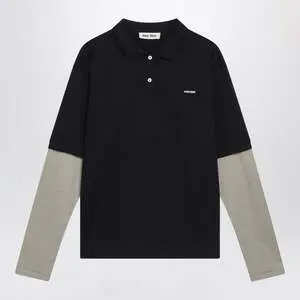 Miu Miu Cotton Jersey Polo Shirt - Blue