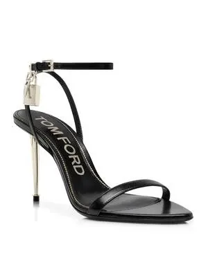 TOM FORD Pointed-toe Sandal With Padlock In Polished Leather