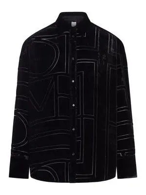 TOTEME Oversized Devoré Shirt - Black