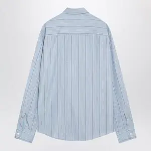 AMI Paris Light Striped De Coeur Shirt - Blue
