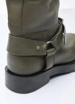 Burberry Leather Saddle High Boots