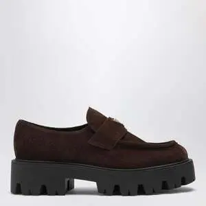 Prada Dark Suede Loafers - Brown