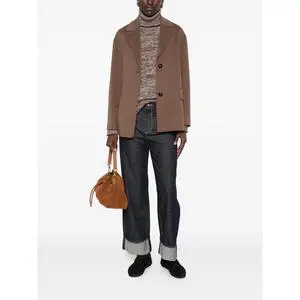 Max Mara Virgin Wool Oversized Jacket - Brown