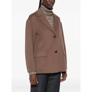 Max Mara Virgin Wool Oversized Jacket - Brown