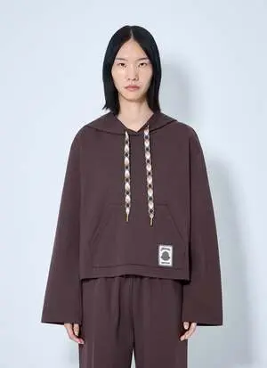Moncler Hooded Sweatshirt With Contrast Drawstrings - Brown