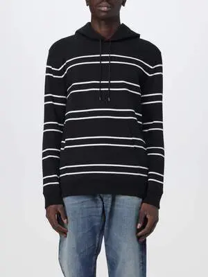 Saint Laurent Sweatshirt In Striped Cotton - Black