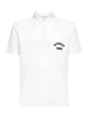 Givenchy White Cotton Piqué Paris Polo Shirt - Multicolor