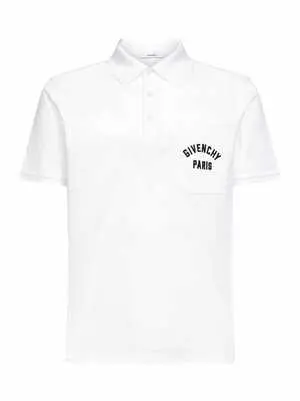 Givenchy White Cotton Piqué Paris Polo Shirt - Multicolor