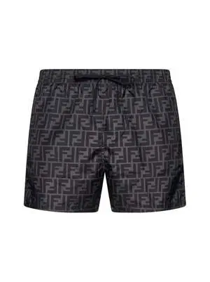 Fendi Black Nylon Shorts - Multicolor
