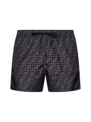 Fendi Black Nylon Shorts - Multicolor
