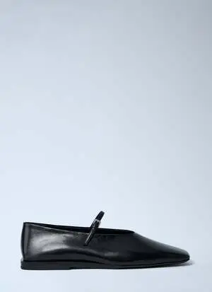 JIL SANDER Leather Flat Shoes - Black