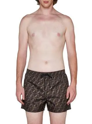 Fendi Brown Nylon Shorts