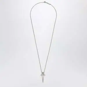 Rick Owens Pentagram Necklace In Metal - Silver