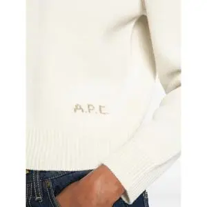 A.p.c. Wool Ribbed Knit Pullover - Cream