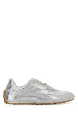 Bottega Veneta Leather Orbit Flash Sneakers - Silver