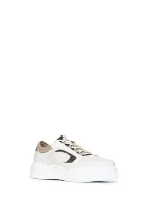 Fendi White Leather Force Sneakers - Multicolor