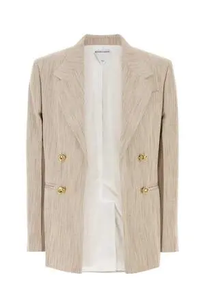Bottega Veneta Melange Sand Viscose Blend Blazer - Brown