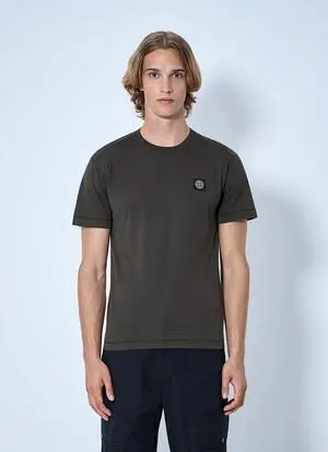 Stone Island Logo Motif Cotton T-shirt - Gray