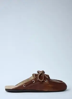 Miu Miu Leather Lace-up Mules