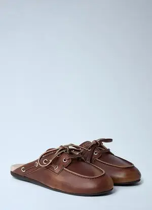 Miu Miu Leather Lace-up Mules