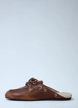 Miu Miu Leather Lace-up Mules