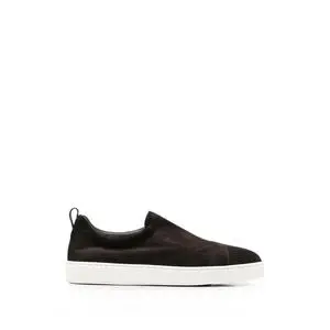 Santoni Santoni Suede Trainers Brown