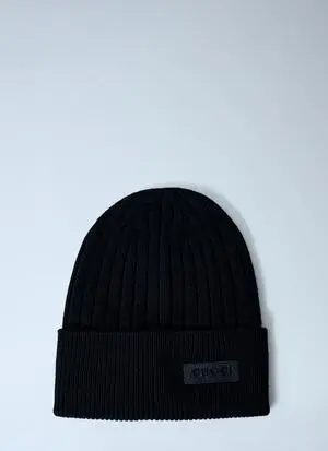 Gucci Logo Motif Beanie Hat - Black