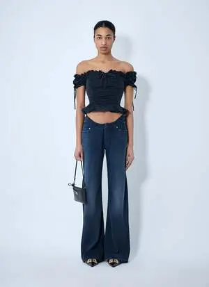 Balenciaga Curved Waist Jeans - Blue