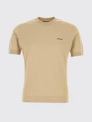 Prada Cotton Sweater With Jacquard Logo - Cream