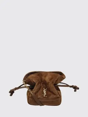 Saint Laurent Saint Laurent Women Saint Laurent Jamie Quilted Suede Mini Bucket Bag With Ysl Logo Brown