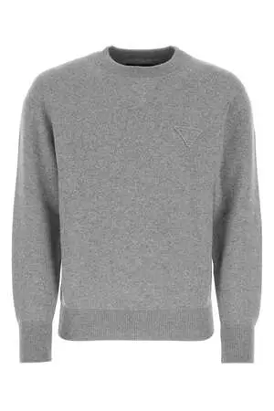 Prada Melange Grey Stretch Cashmere Blend Sweater - Gray